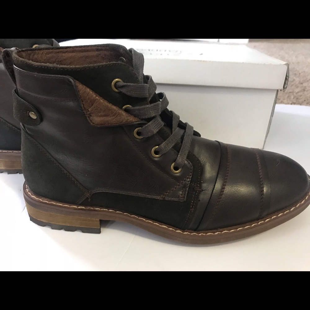 Steve Madden Mens Sigmund Layered Lace Up Boots - Gem